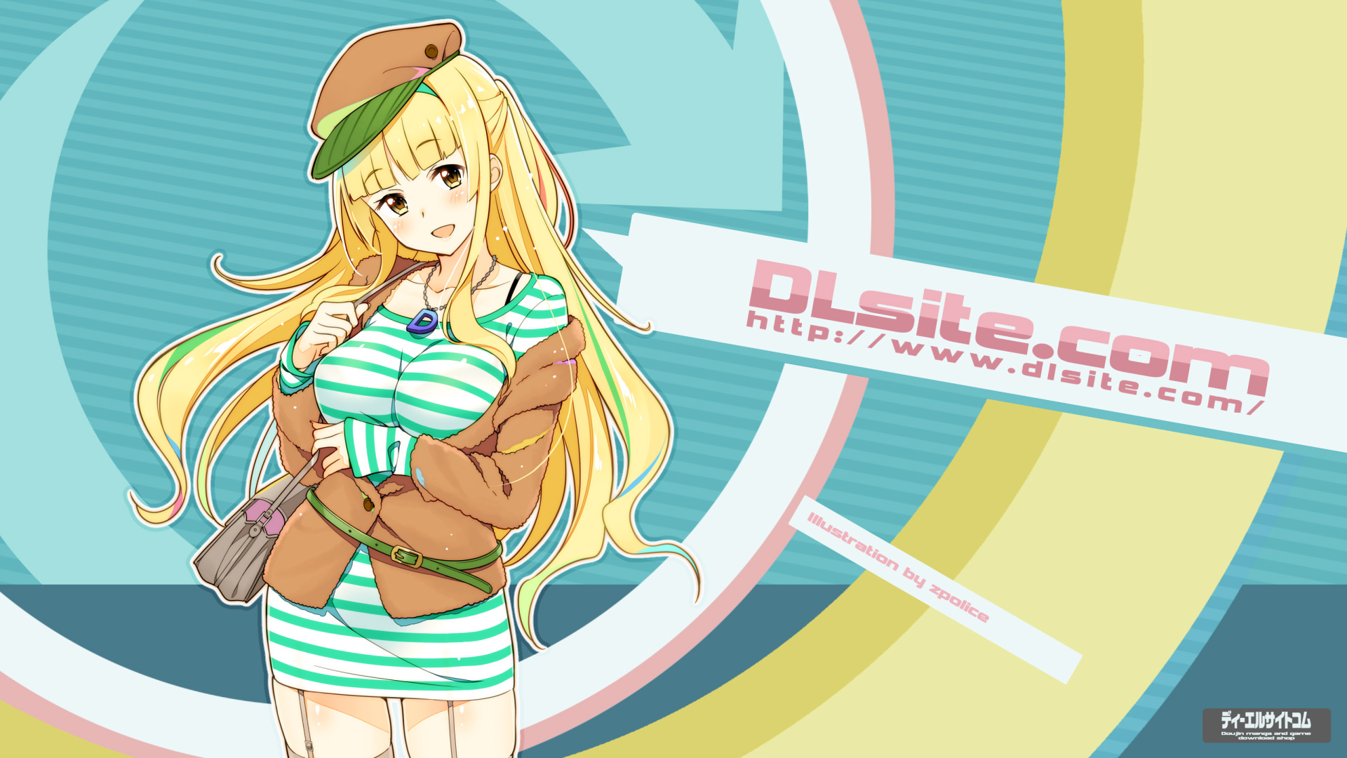 Safebooru 1girl D Artist Name Bag Bangs Blonde Hair Blunt Bangs